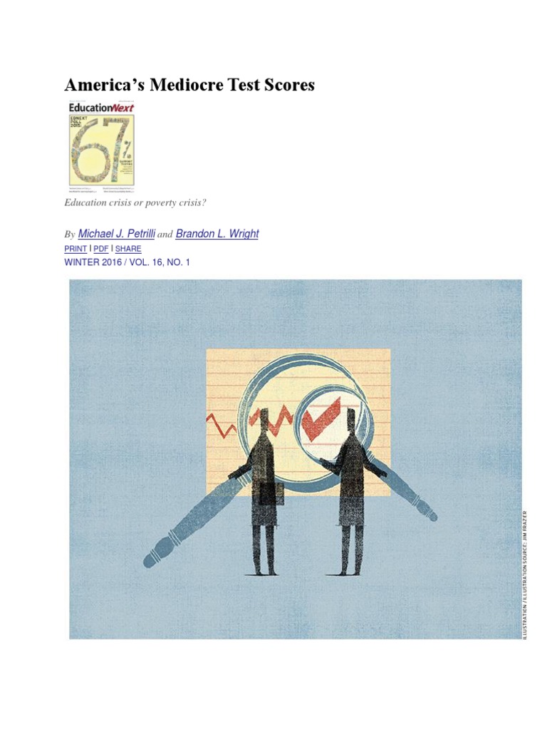 America's Mediocre Test Scores: Education Crisis or Poverty Crisis ...