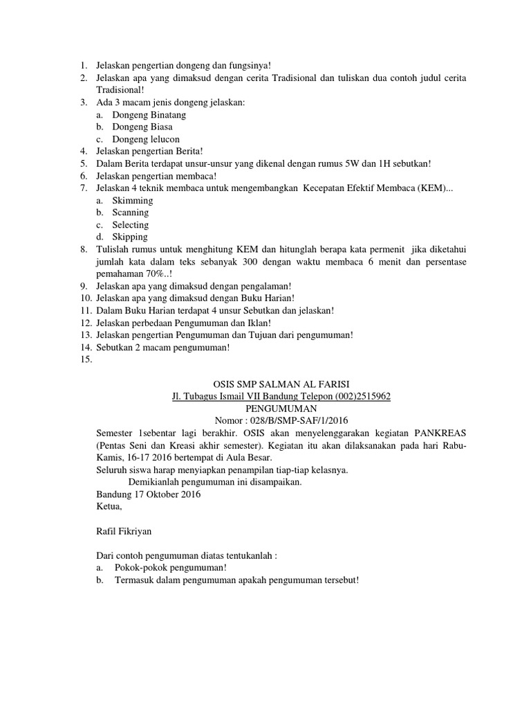 Jelaskan Pengertian Dongeng Dan Fungsinya | PDF