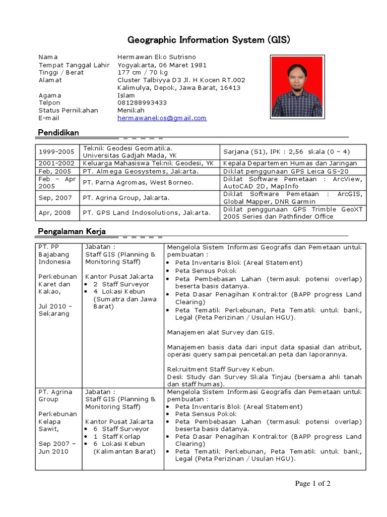 CV Hermawan GIS 2018 | PDF