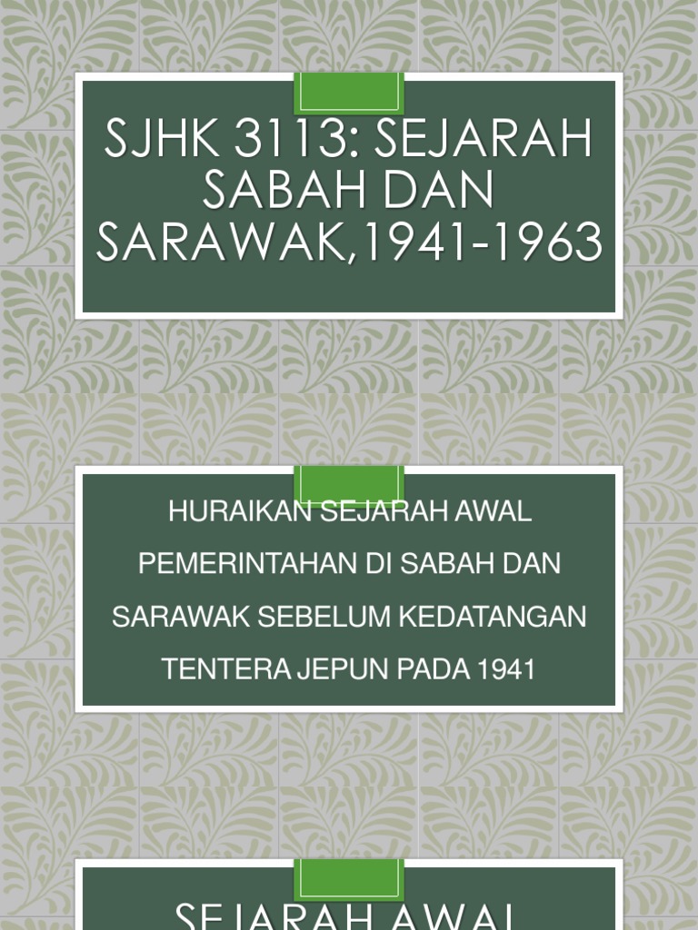 Tutorial Sejarah Sarawak Mggu 1 (Hanna) | PDF