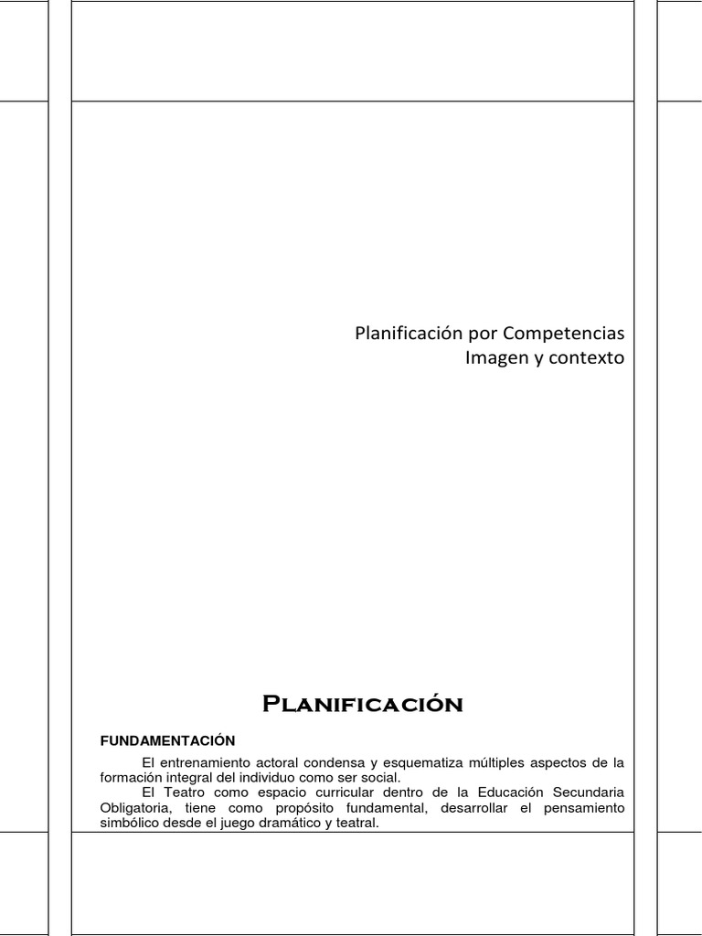 Planificación de Teatro en Educación | PDF | Teatro | Improvisación