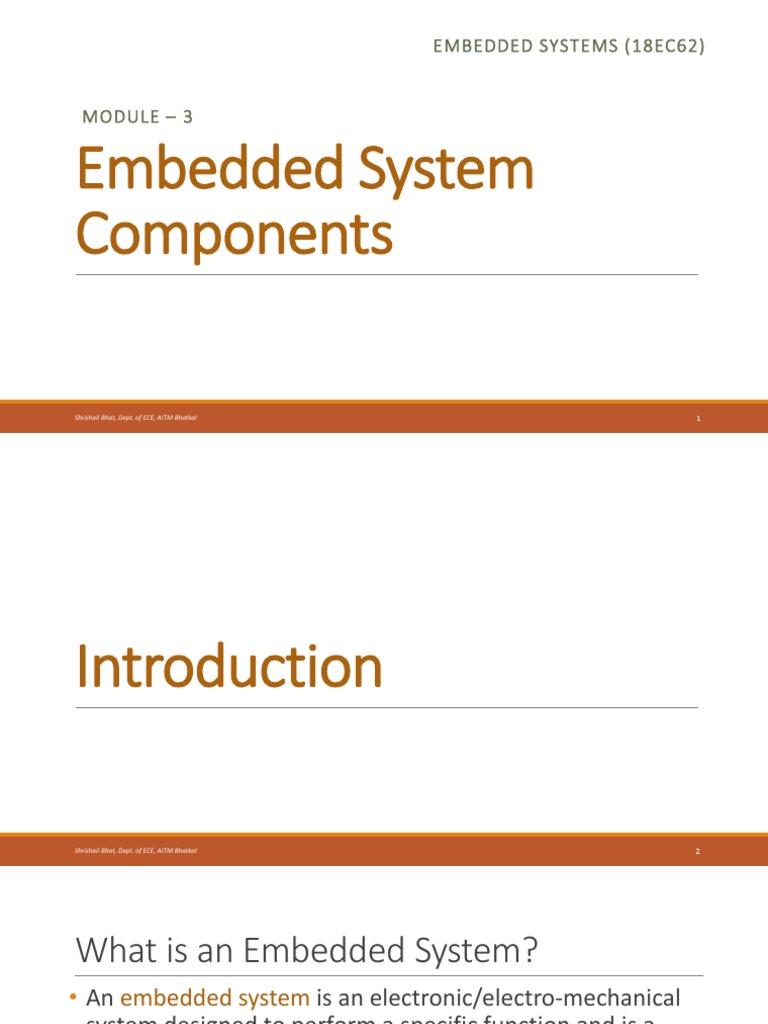 Embedded Systems (18EC62) - Embedded System Components (Module 3) | PDF | Random Access Memory ...