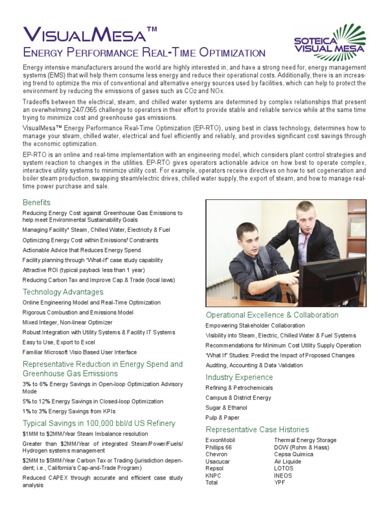 Visualmesa Energy Management Optimization Brochure | PDF | Cogeneration ...
