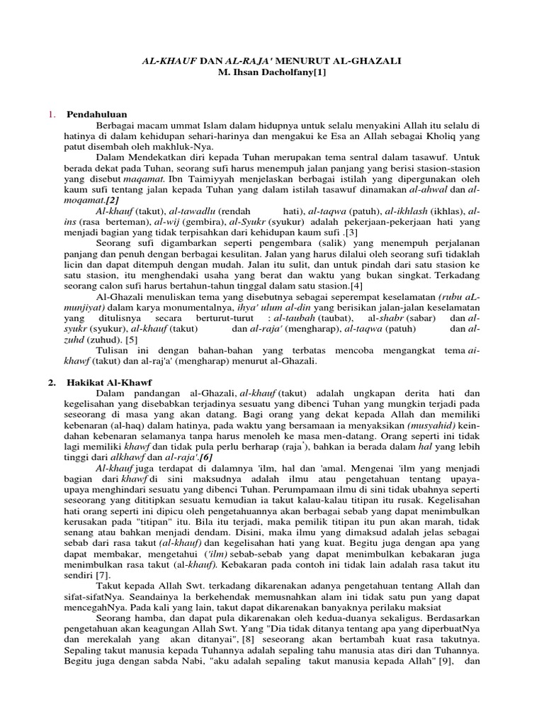 Al Khauf Dan Ar Raja | PDF