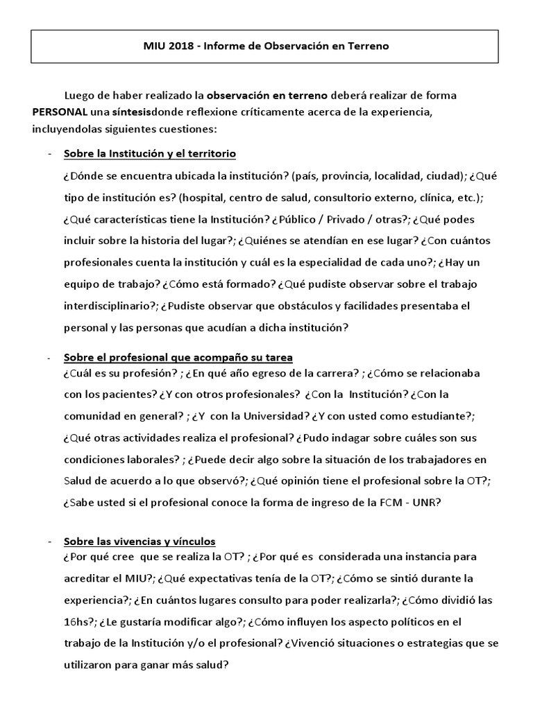 Informe de Ot 2018 | PDF | Hospital | Historial médico