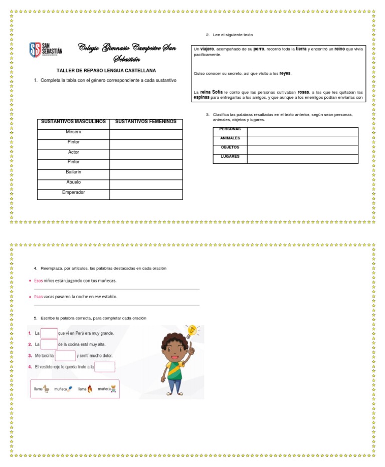 Taller de Repaso de Español | PDF