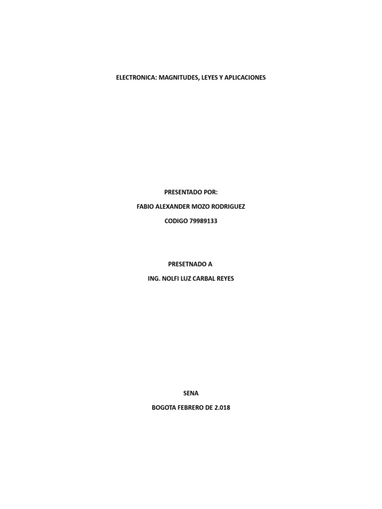 Electronica | PDF | Voltio | Energia electrica