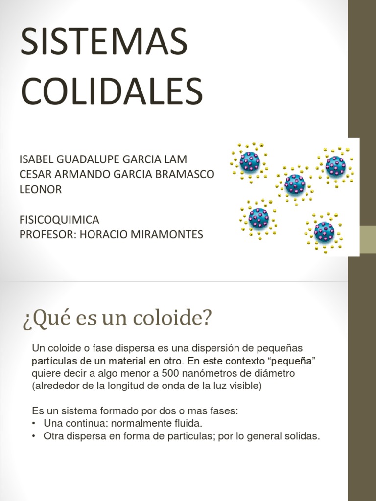Sistemas Coloidales | PDF | Coloide | Ciencias fisicas