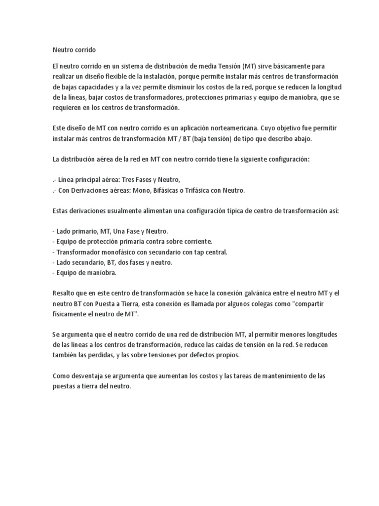 Neutro Corrido Cfe | PDF | Transformador | Energia electrica