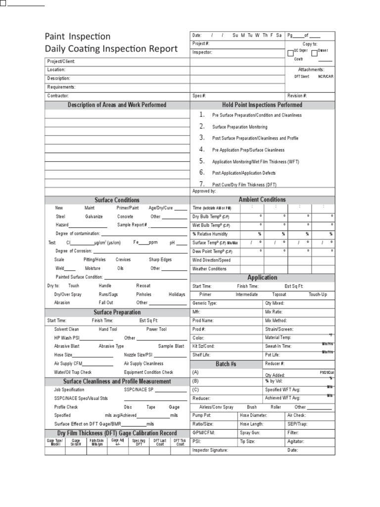 Daily Coating Insp Report | PDF | Paint | Industries