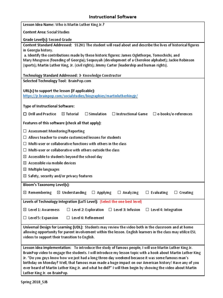 Instructional Software Lesson | PDF | Behavior Modification | Learning