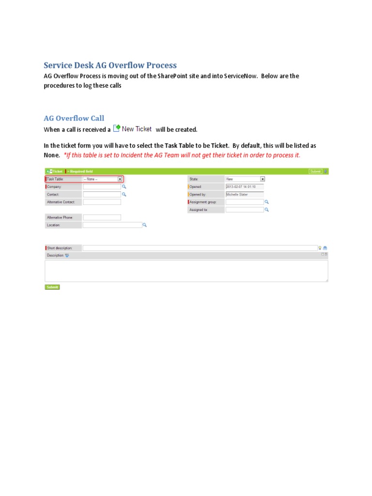 Streamlining AG Overflow Call Logging: Implementing ServiceNow for ...