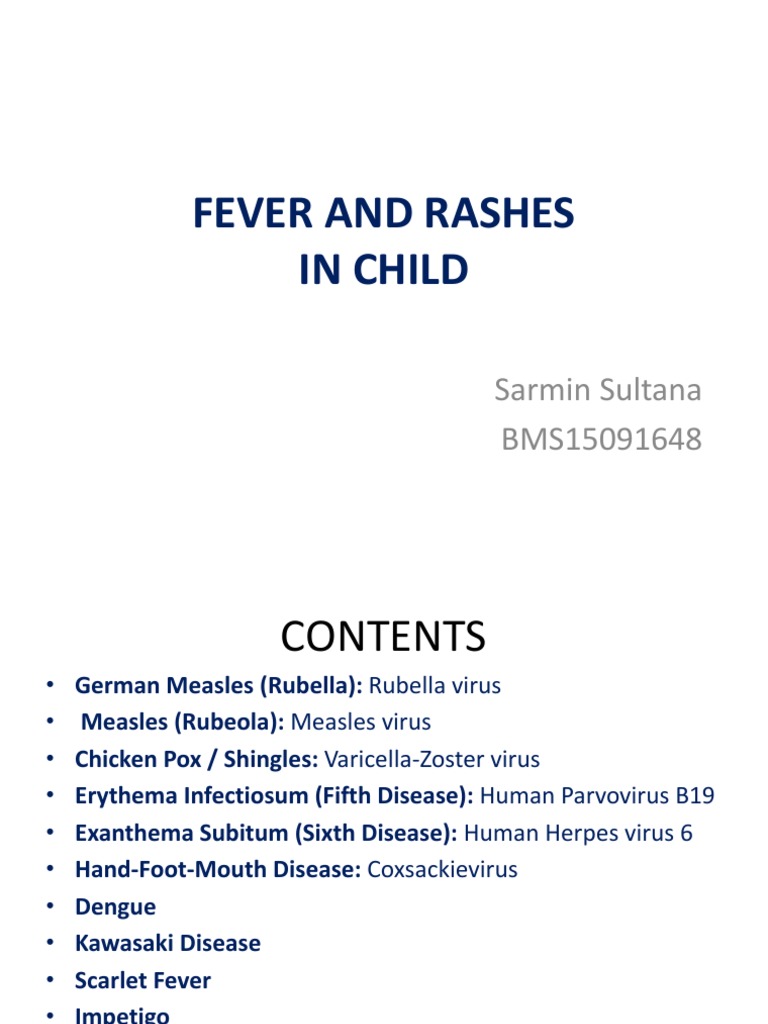 Fever and Rashes | PDF | Measles | Animal Diseases