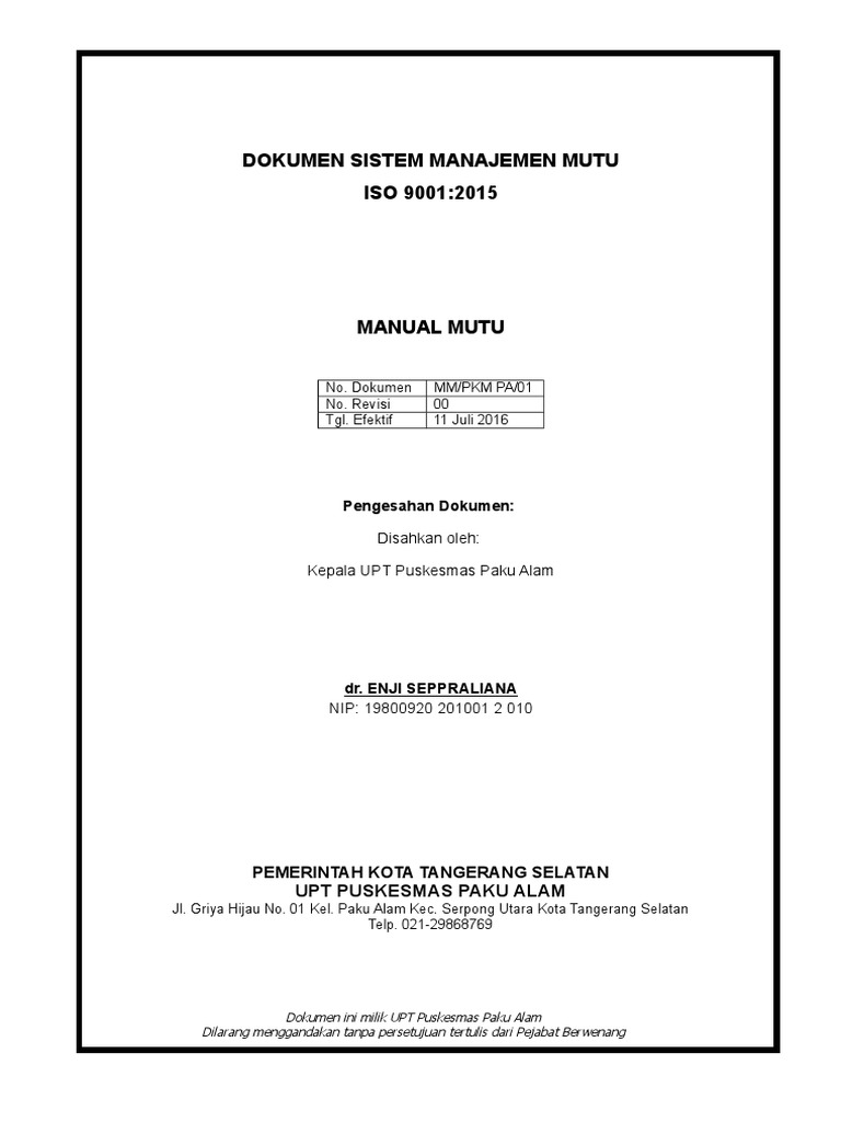 Manual Mutu | PDF
