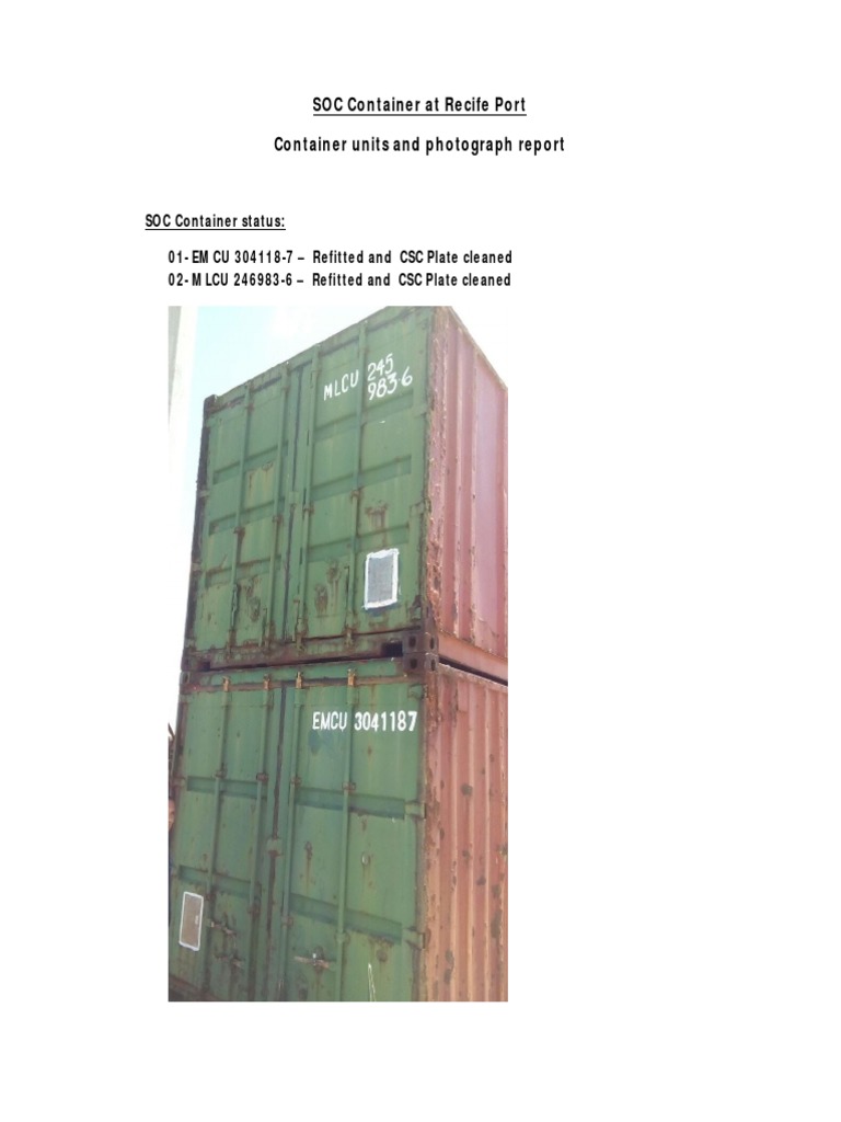 SOC Container at Recife Port | PDF | Science & Mathematics | Technology ...