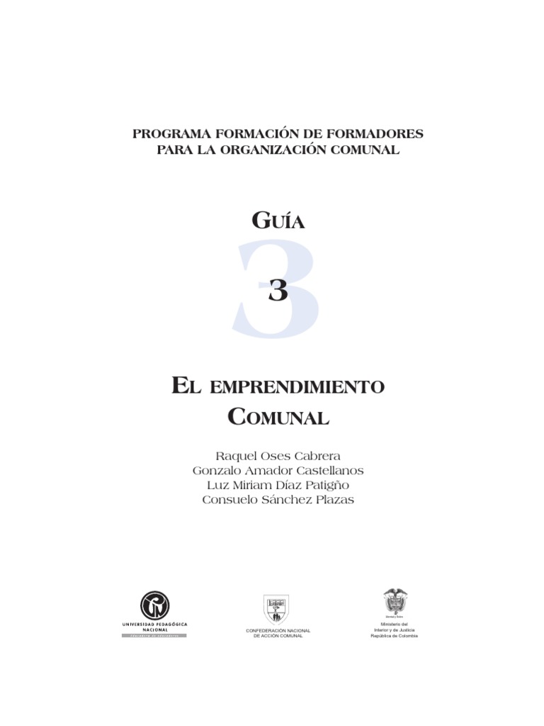 Guia 3. El Emprendimiento Comunal - Paginas | PDF | Comisión Europea | Comunidad