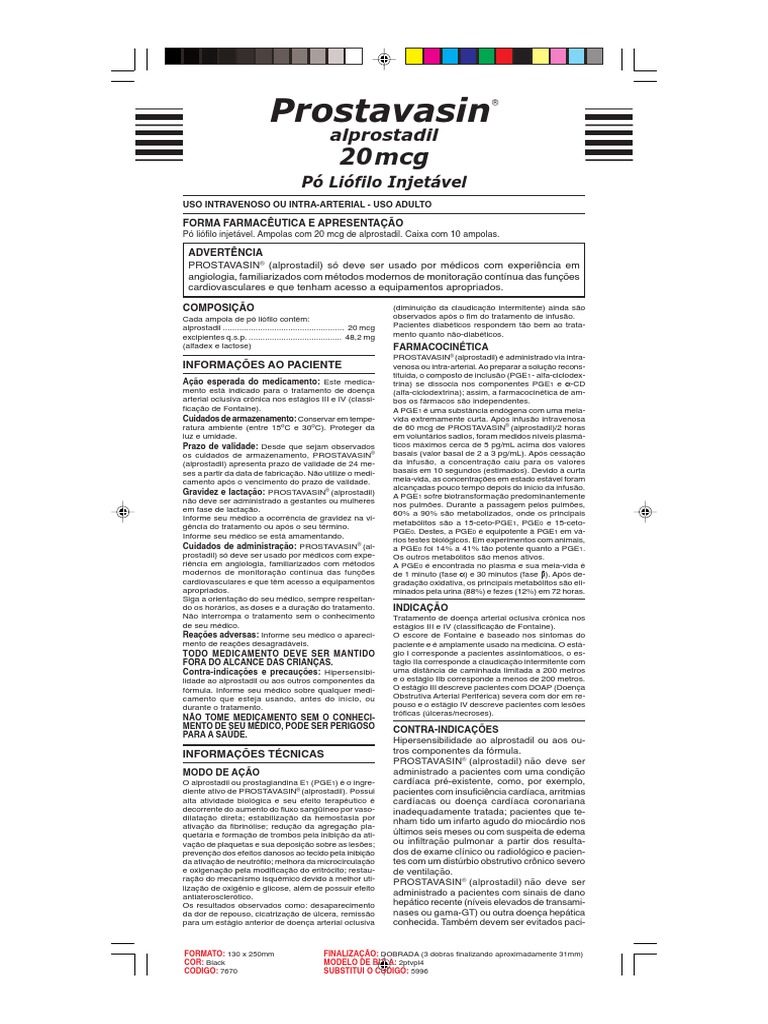 68 Prostavasin | PDF | Infarto do Miocárdio | Gravidez