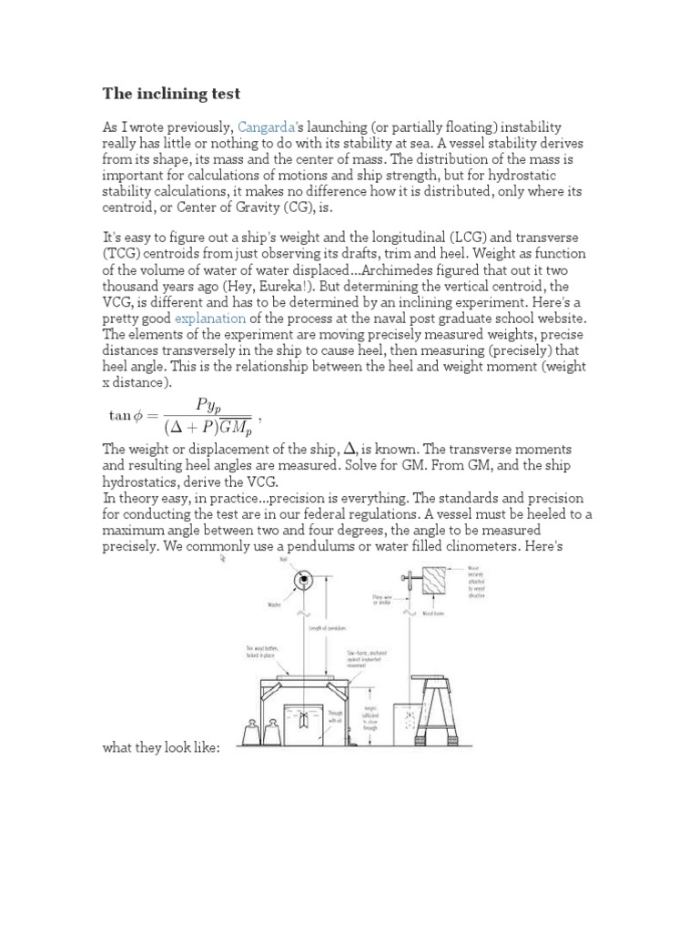 Determining a Ship's Vertical Center of Gravity through the Precise ...