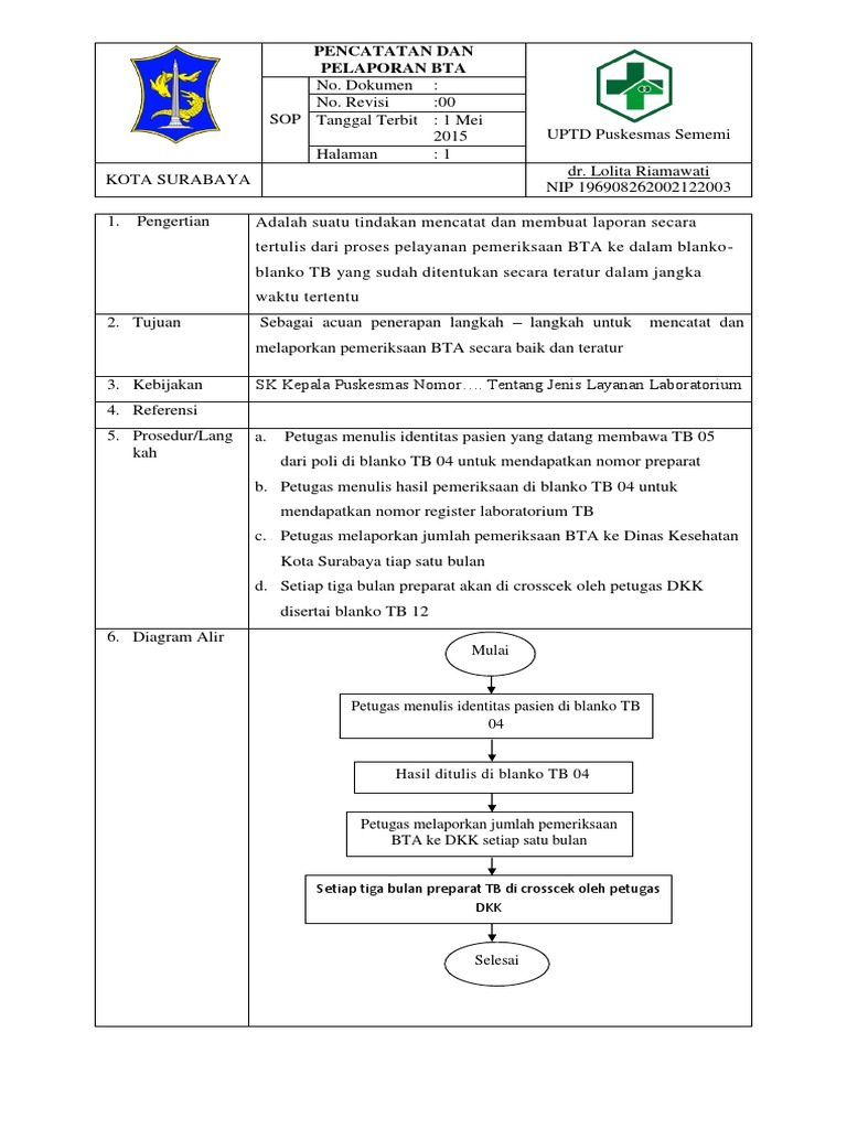 Pencatatan Dan Pelaporan Bta | PDF