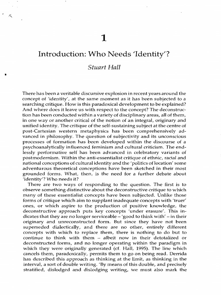 Understanding Stuart Hall's Identity Concept | PDF | Social Science