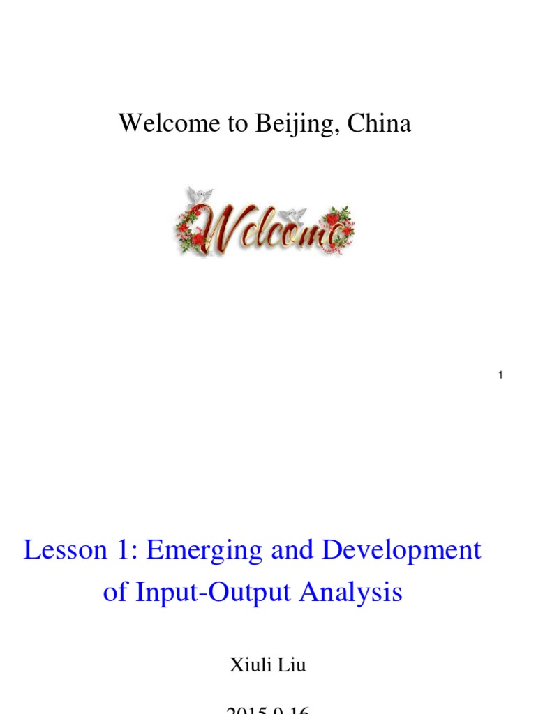 Lesson 1 Input Output Analysis Pdf Inputoutput Model Industries 9689