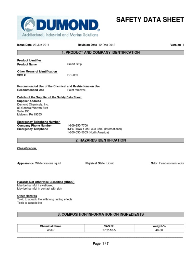 MSDS English | PDF | Personal Protective Equipment | Toxicity