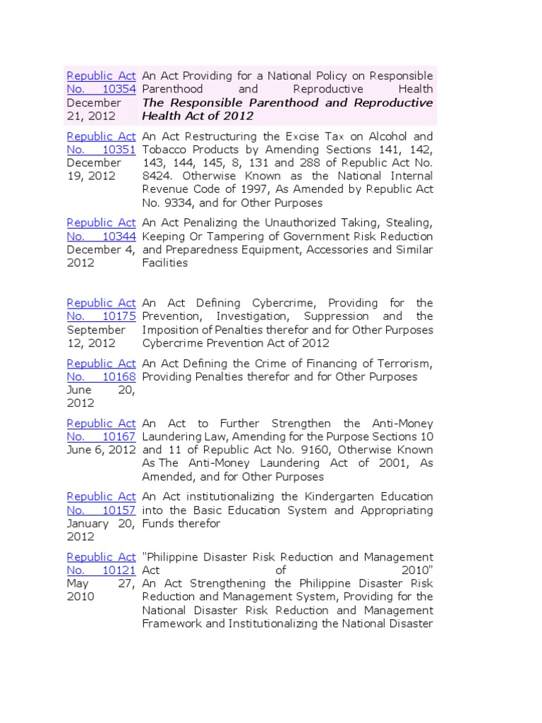 Republic Act No. 10354: The Responsible Parenthood and Reproductive ...