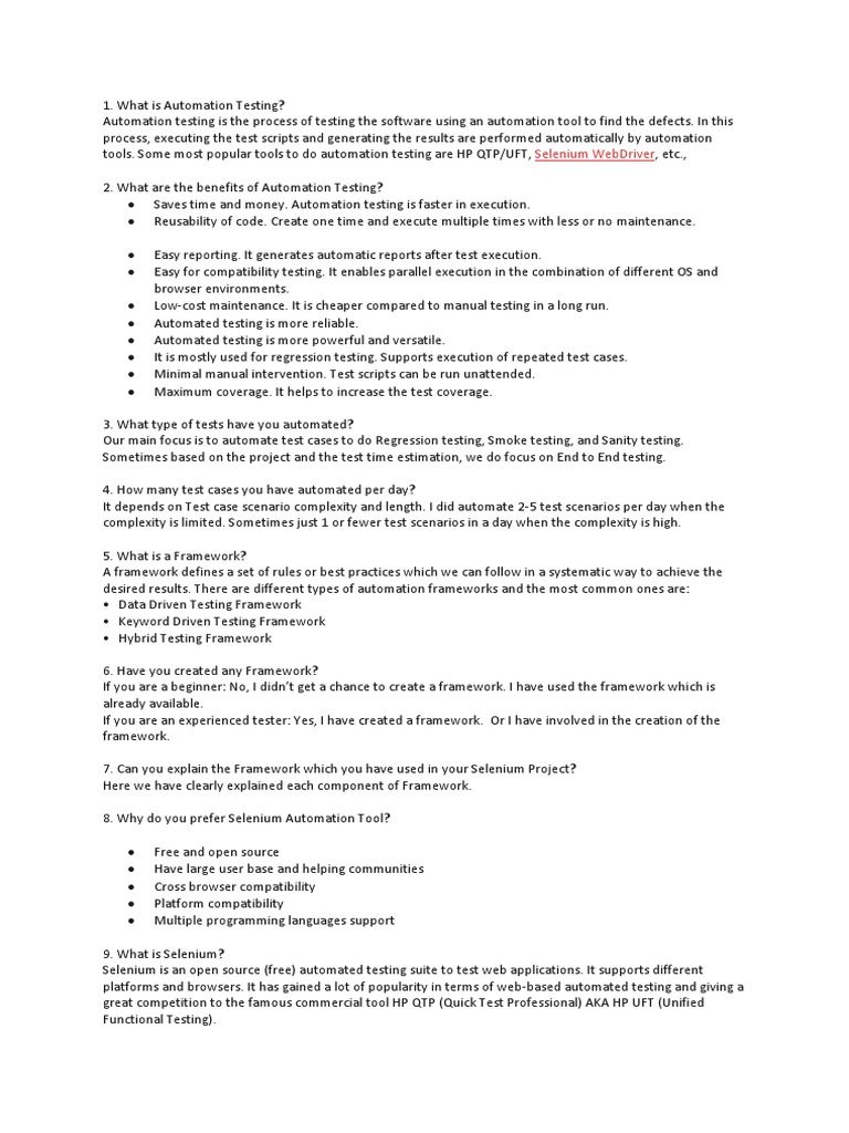 Selenium Interview Questions | PDF | Selenium (Software) | Computing