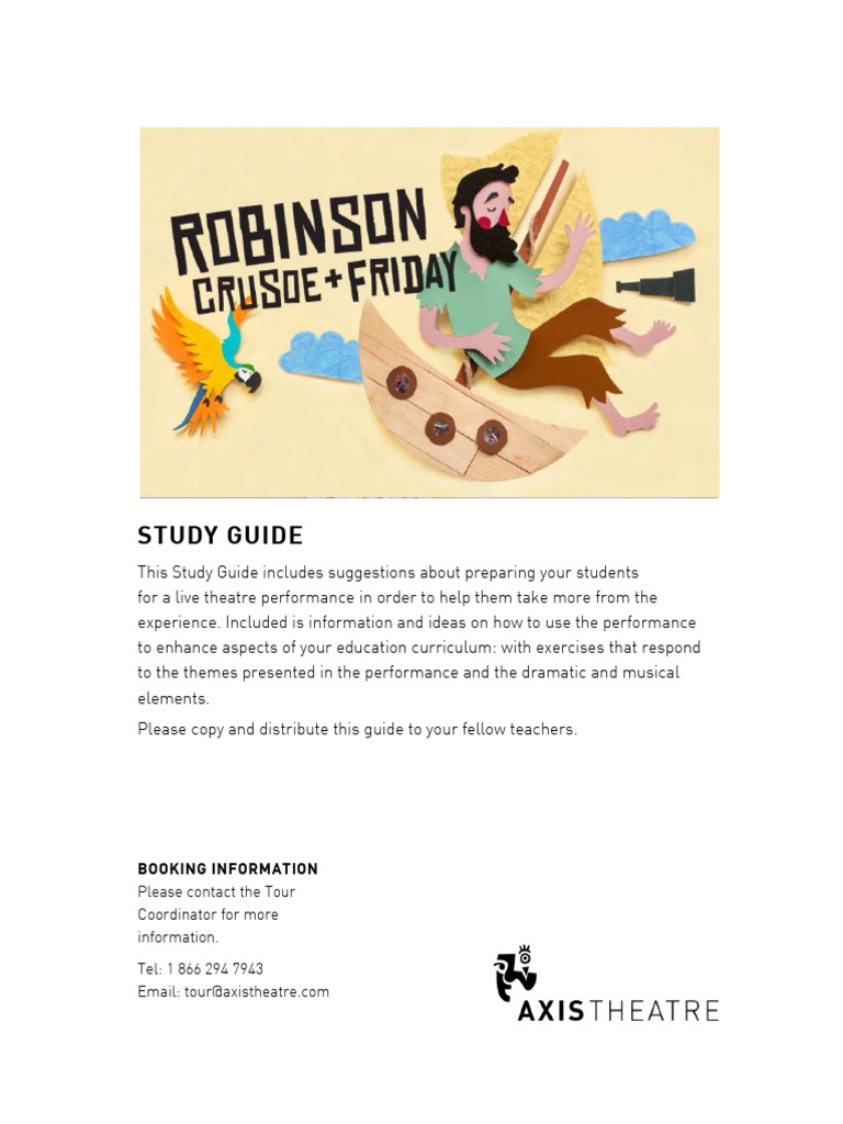Robinson Crusoe Study Guide for Teachers | PDF | Robinson Crusoe ...