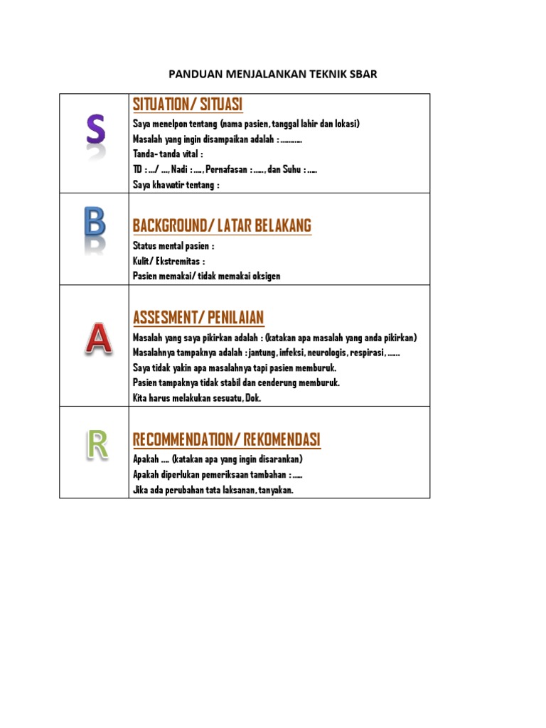 Panduan Menjalankan Teknik Sbar | PDF