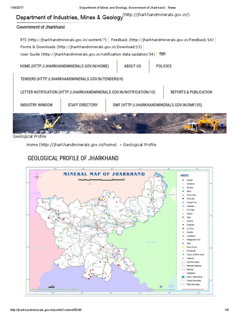 Department of Mines and Geology, Government of Jharkhand - News | PDF