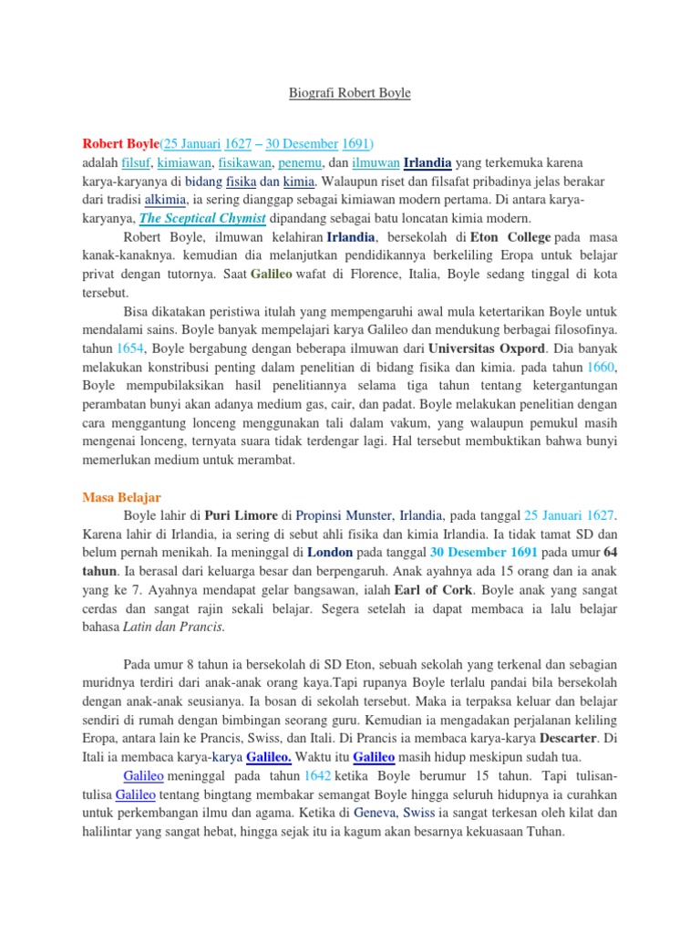 Biografi Robert Boyle | PDF