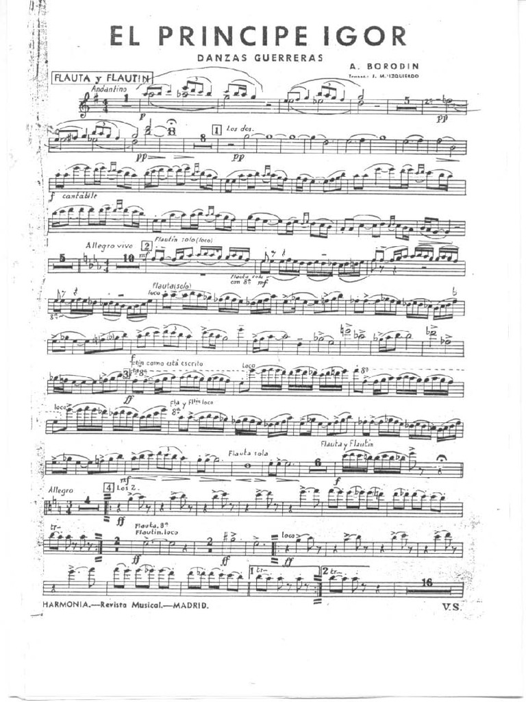 Danzas Principe Igor. Partes Banda | PDF