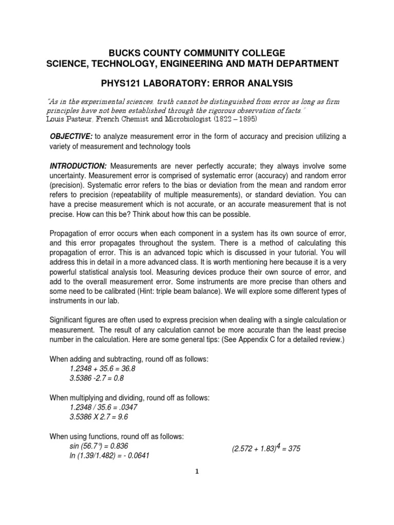 2 - Hands On Error Analysis Lab PDF | PDF | Accuracy And Precision ...