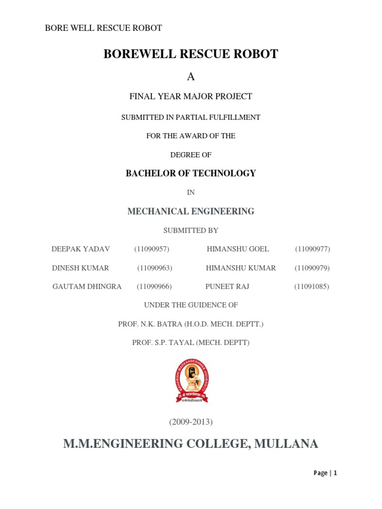 Borewell Rescue Robot | PDF | Piston | Pneumatics
