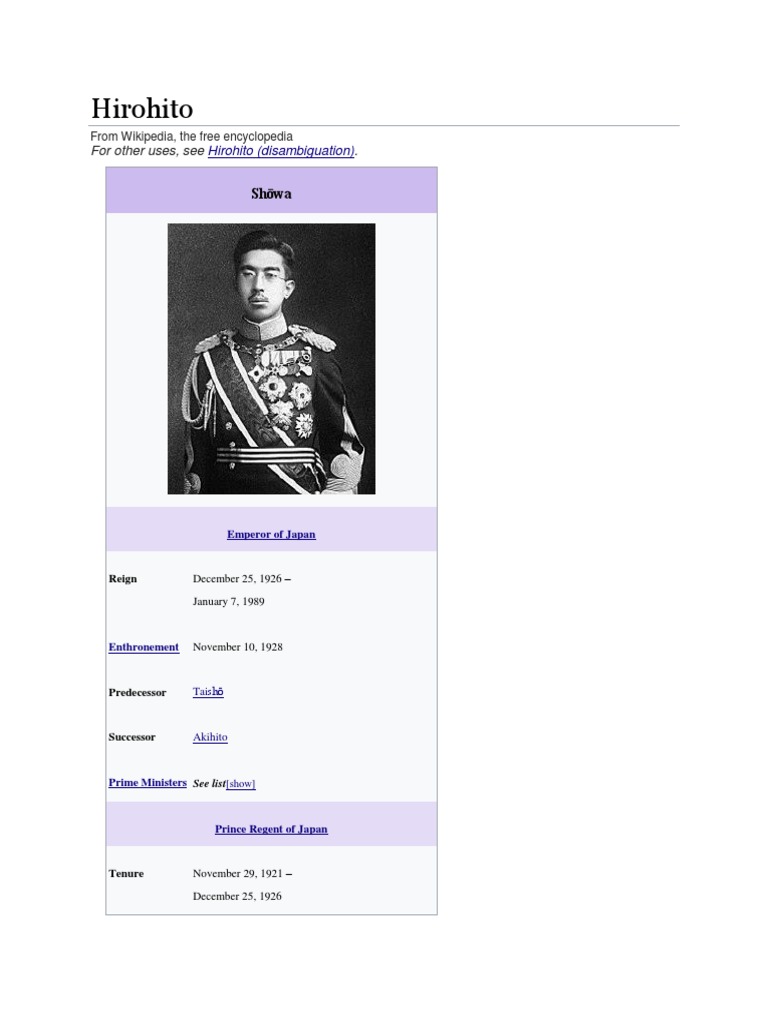 Hirohito: Shōwa | PDF | Japan | Empire Of Japan