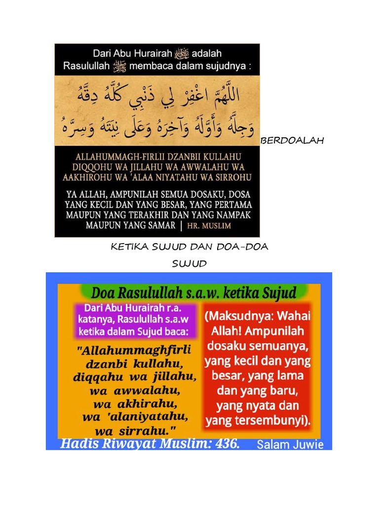 Doa Rasulullah Ketika Sujud | PDF