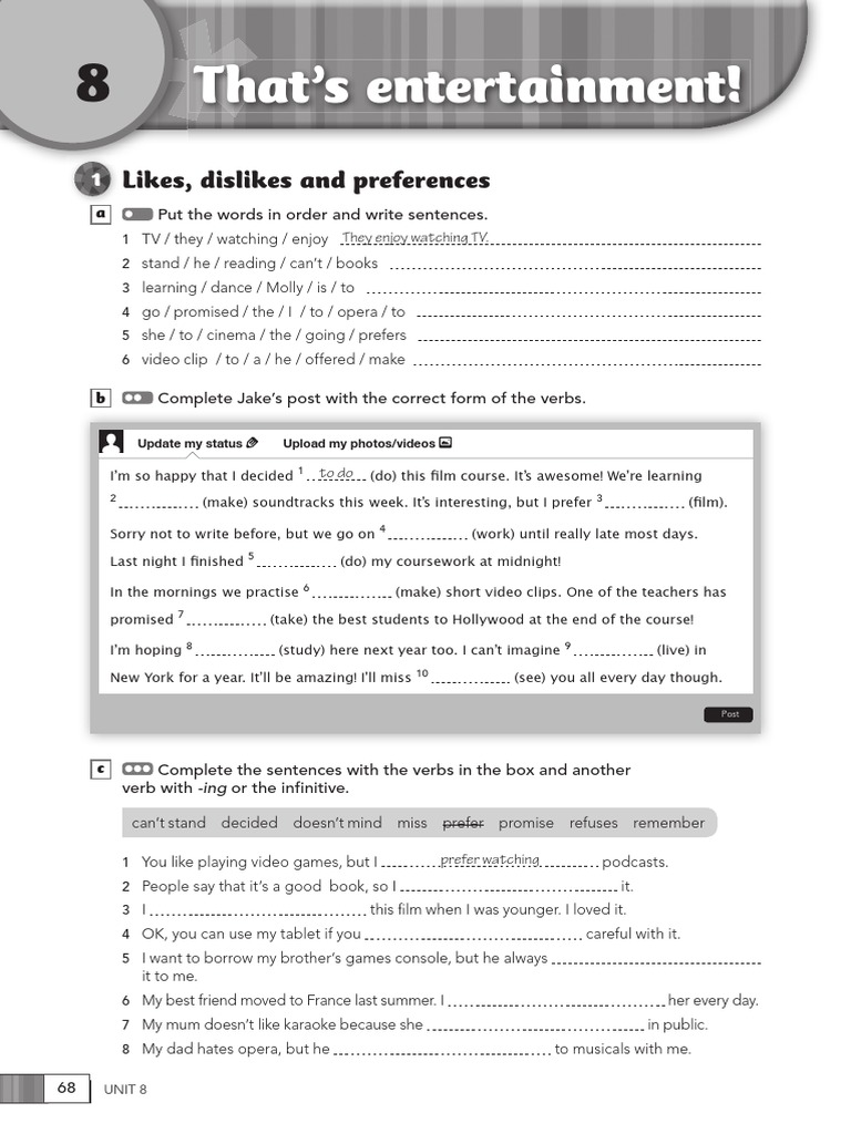 Workbook Unit 8 | PDF