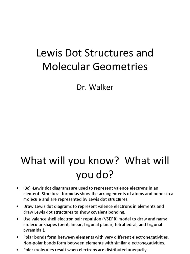 Lewis Dot Structures and Molecular Geometries: An Introduction to ...