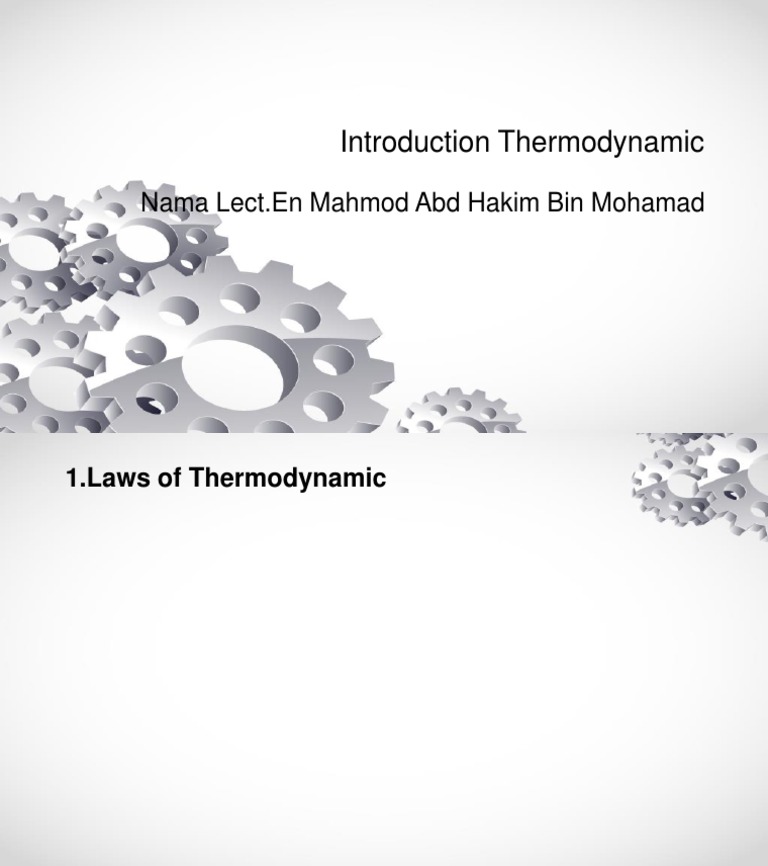Introduction Thermodynamic | PDF