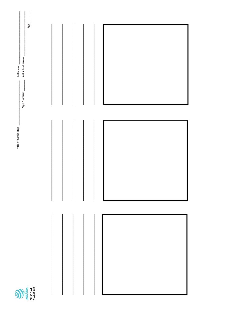Comic Book Template - 6 Panels With Lines 1 | PDF | Comic Strips | Comics
