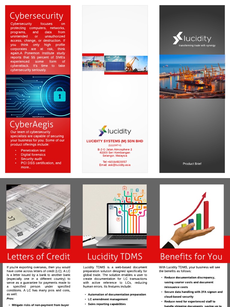 Tdms Trifold Brochure En-My | PDF | Letter Of Credit | Computer Security