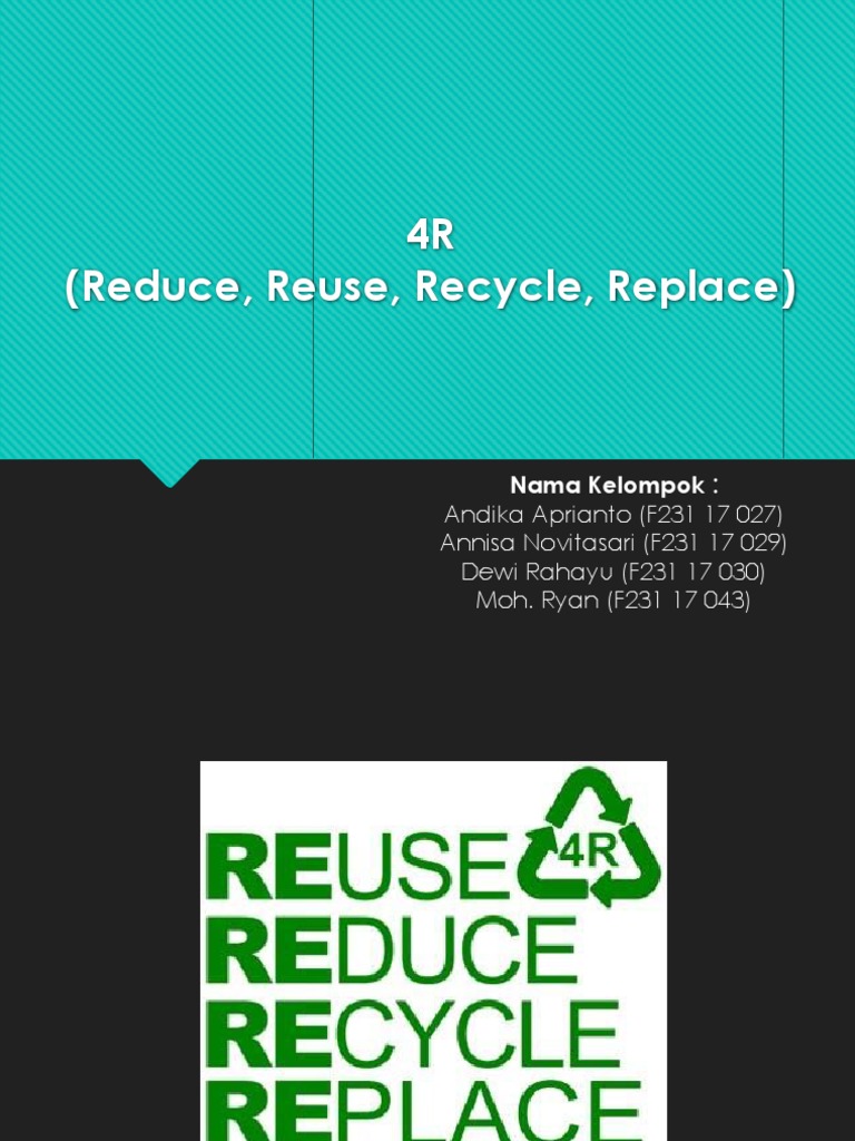 4R (Reduce, Reuse, Recycle, Replace) | PDF
