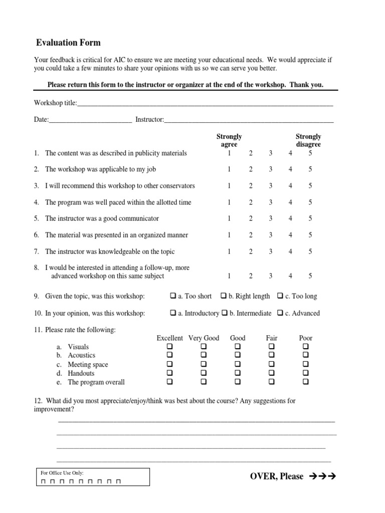 Feedback Evaluation Form | Download Free PDF | Change | Communication
