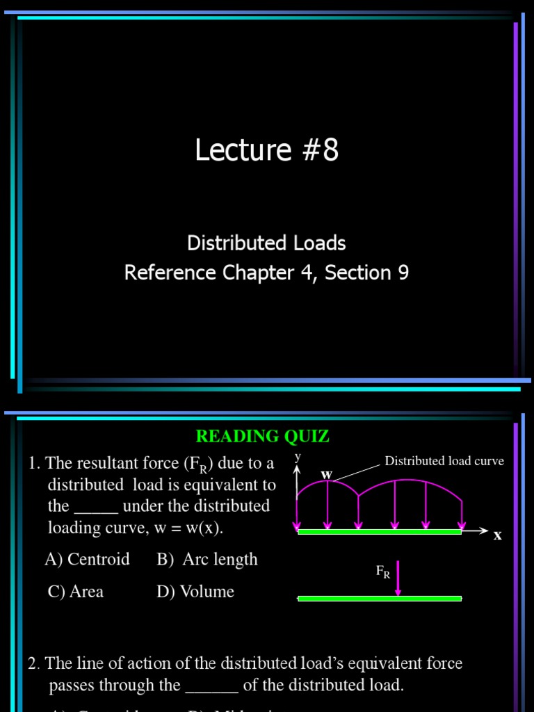 Lecture #8: Distributed Loads Reference Chapter 4, Section 9 | PDF ...