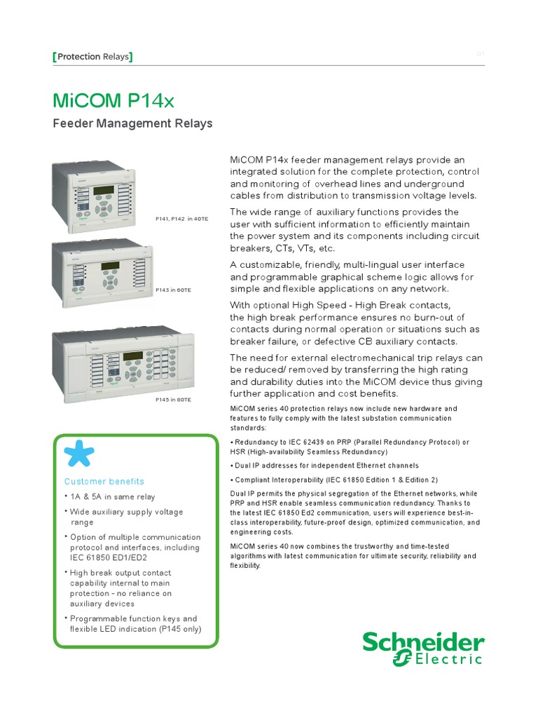 Micom P14X: Feeder Management Relays | PDF | Transformer | Relay
