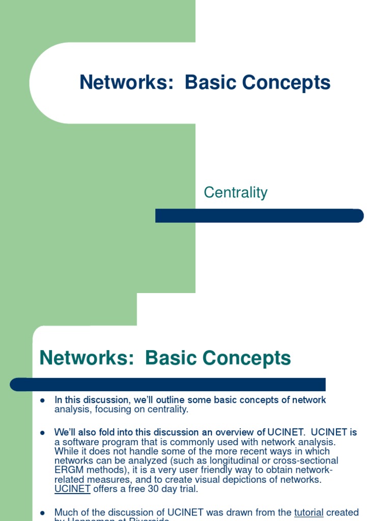 Networks: Basic Concepts: Centrality | Download Free PDF | Mathematical Concepts | Combinatorics