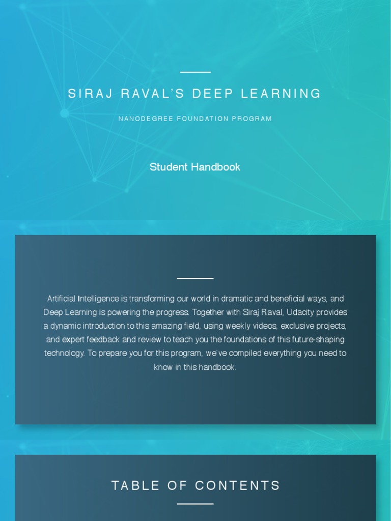 Siraj Raval S Deep Learning Student Handbook Pdf Deep Learning
