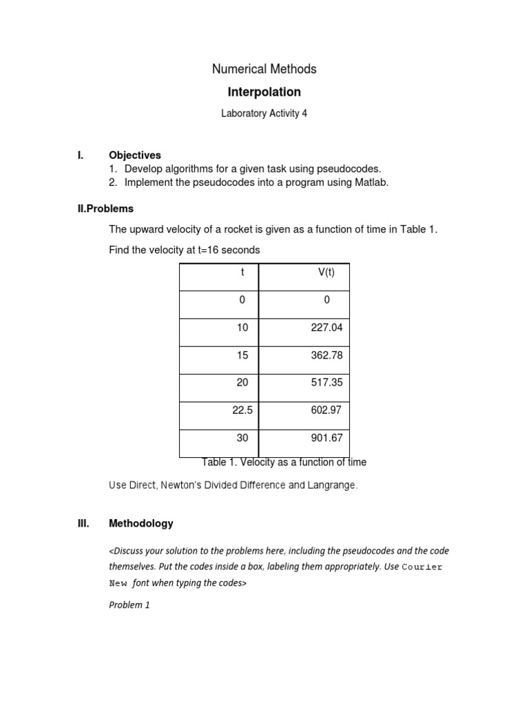 Numerical Methods Lab4 | PDF | Computers