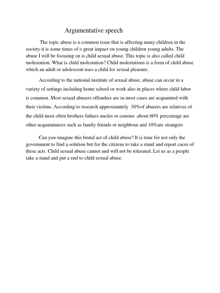 Argumentative Speech | PDF